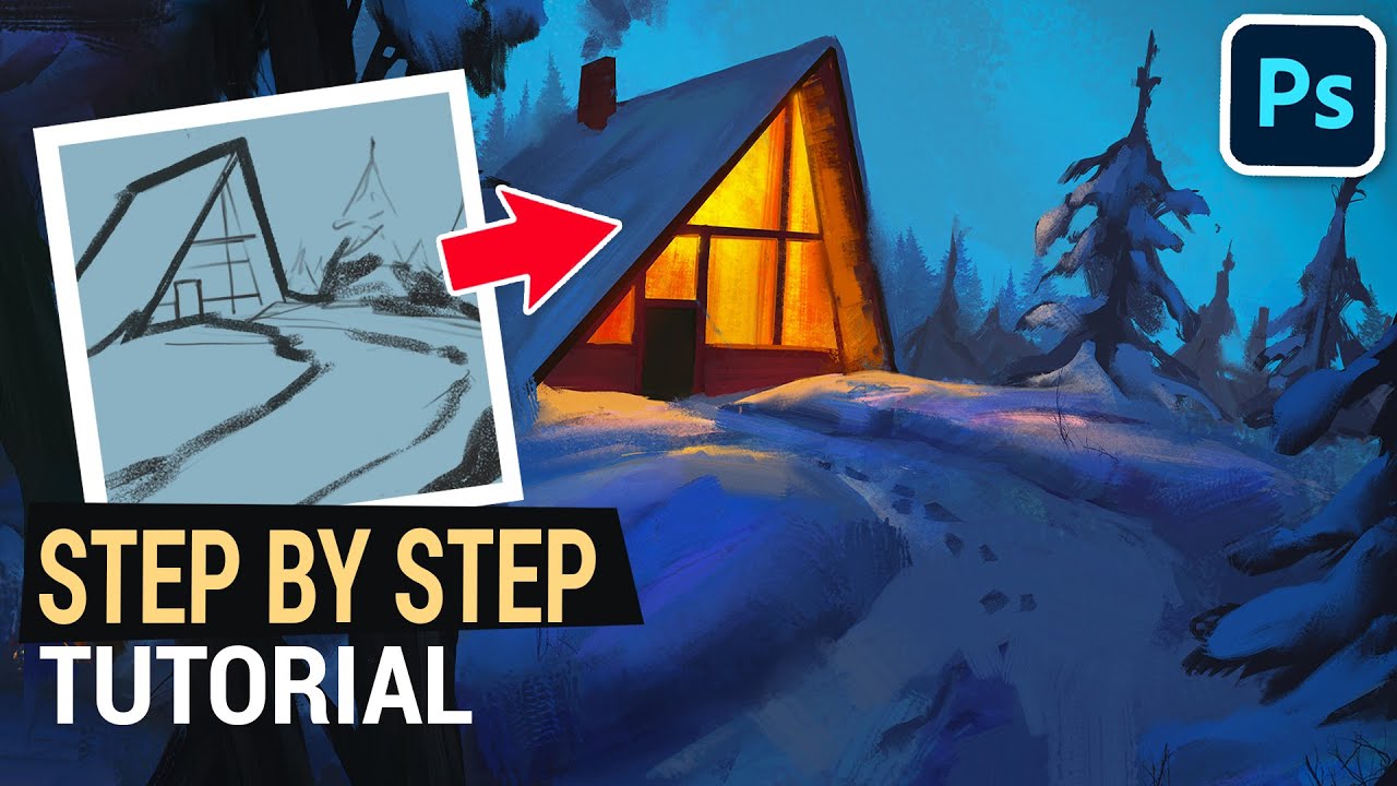 How to Paint a Winter Landscape (Concept Art Tutorial)