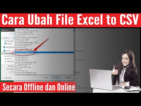cara merubah excel ke csv secara offline dan online