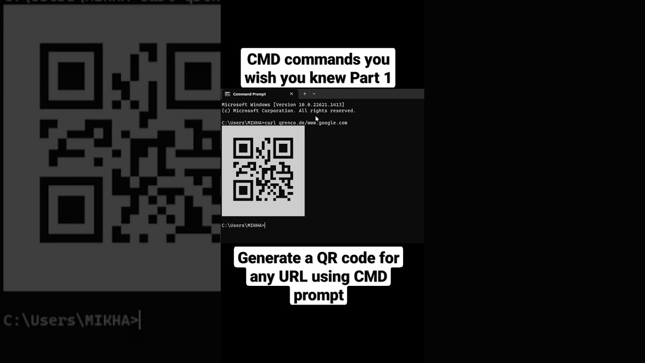 Generate a QR code for any URL using CMD prompt #how #howto #aws
