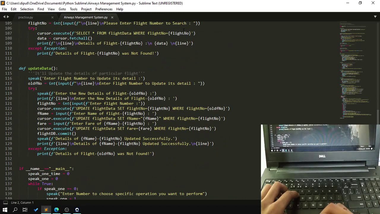 Airways Management System | Python Project | Source Code