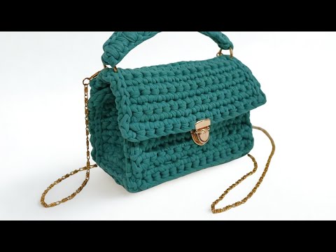 CUTE TSHIRT YARN CROCHET BAG | EASY CROCHET BAG TUTORIAL FOR BEGINNERS