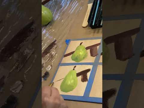 Daily Painting Progress: 7 minute pear progress! #dailypainting #artshorts #carolmarine