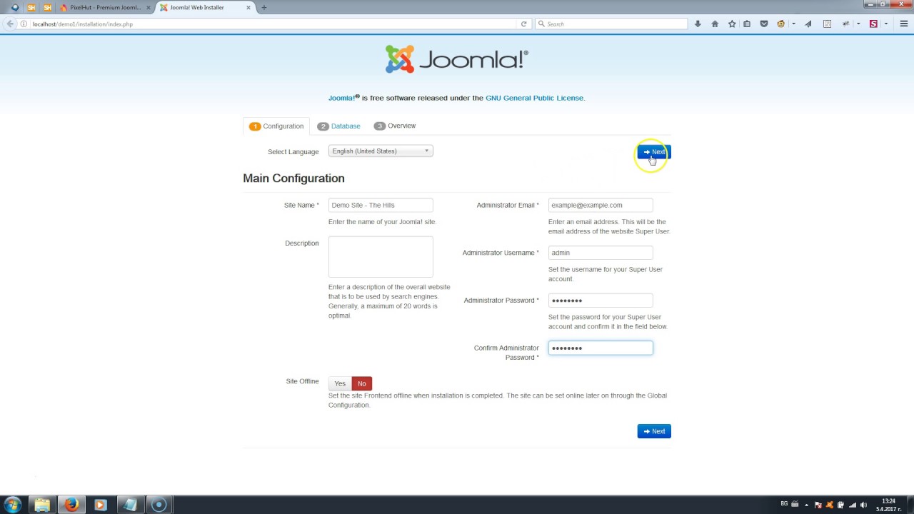 How to install Joomla Quickstart Package - PixelHut