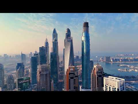 Dubai Marina Skyline Showing Skyscrapers