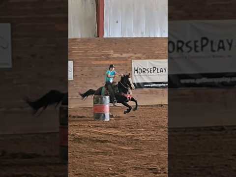 Ellie's run from yesterday 🩷🩵 #mrbarrelracing #valentinesstarbert #horse #blowup