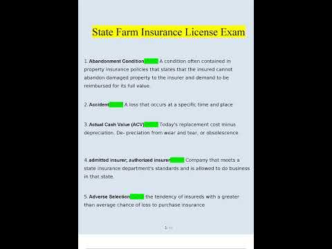 State Farm Insurance License Exam Questions and Answers 2022/2023 Verified Answers
