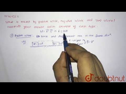 What is meant by positive work, negative work and zero work ? Illustrate your