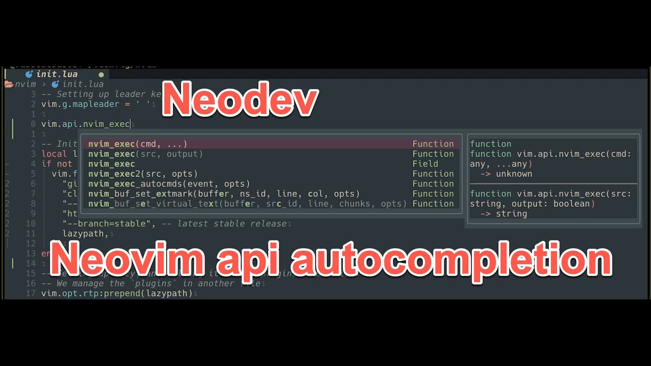 neodev.nvim - Weekly Neovim Plugin