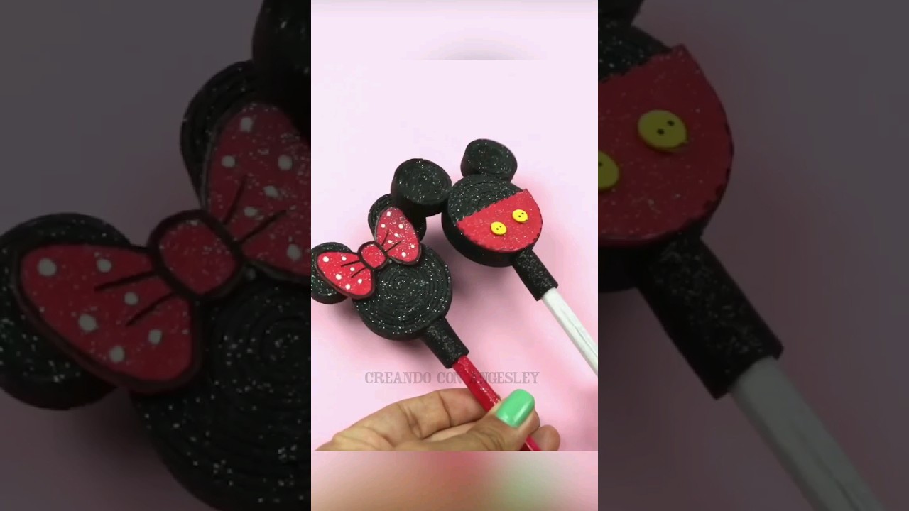 Cómo hacer una decoración a lápiz de Mickey Mouse📝 | Fiesta tematica