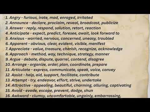 📘 Words and Their Synonyms Boost Your Vocabulary & Writing Skills