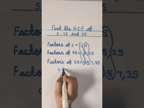 Find the H.C.F of 5 , 25 and 35 #video #shorts How to find HCF of 5, 25, 35 # In easy way #hcf