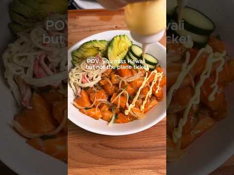 Poke bowl home at home is quicker flying to Hawaii #quickrecipes #cooking