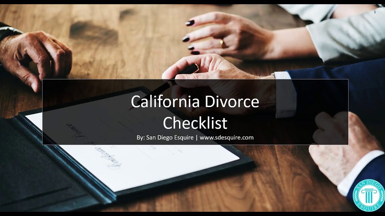 California Divorce Checklist