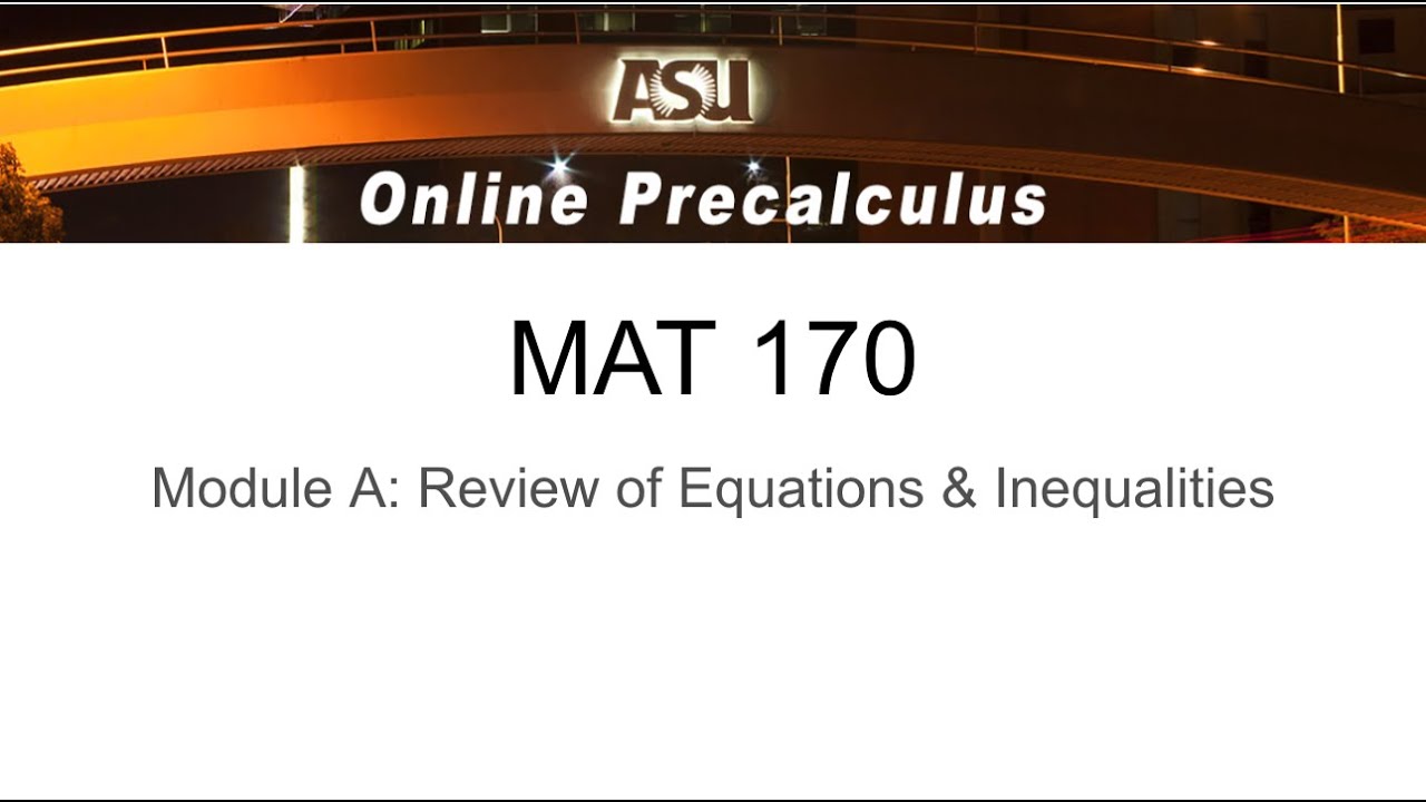 CC MAT170 Module A
