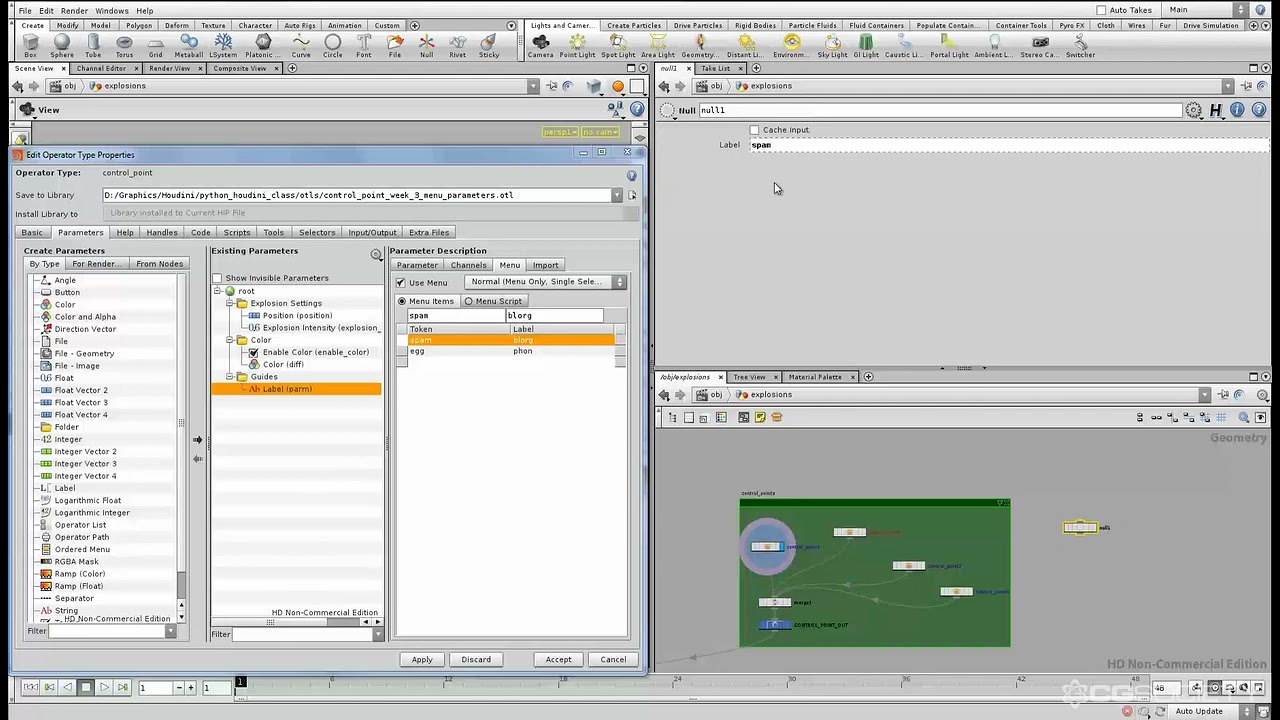 Python in Houdini - Menu Parameters