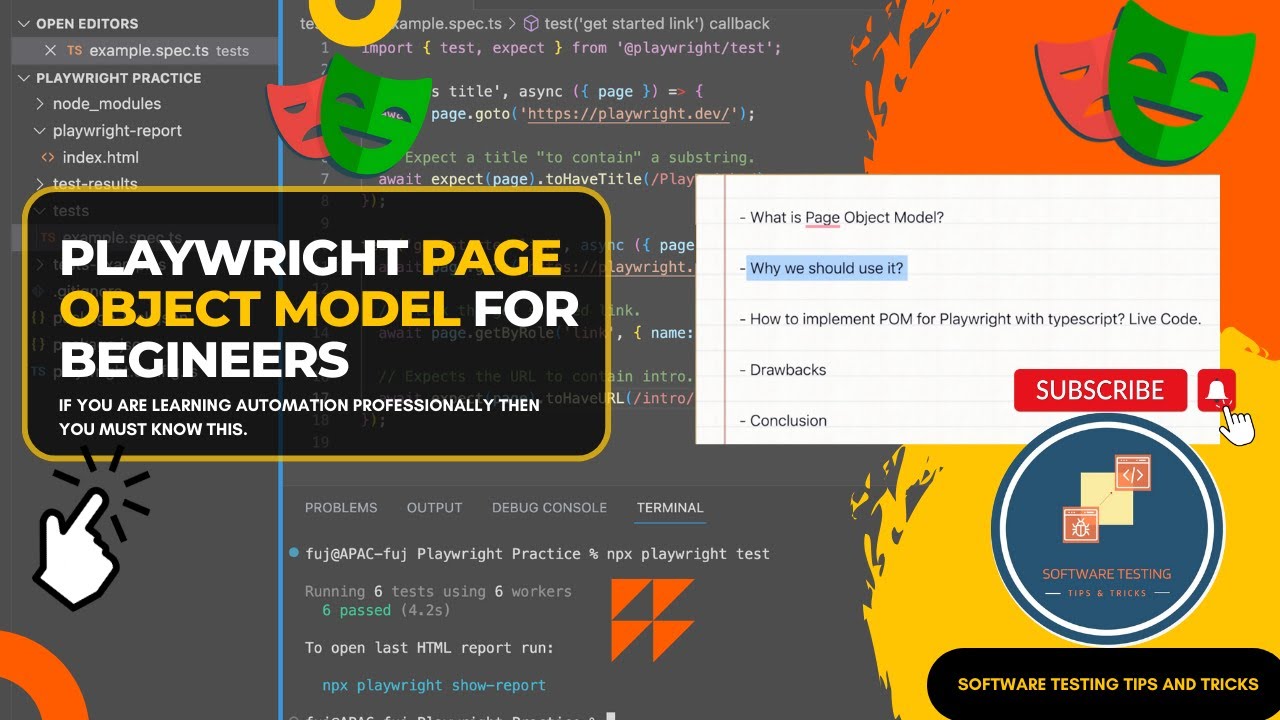 Playwright tutorials for beginners- Page Object Model using Playwright and Typescript - Step by Step