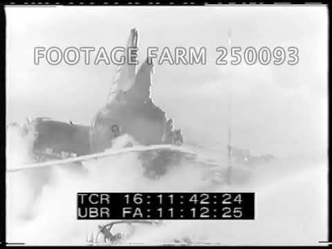 WWII V1 Buzz Bomb Wreckage; 4-Engine Airplane On Fire - 250093-02