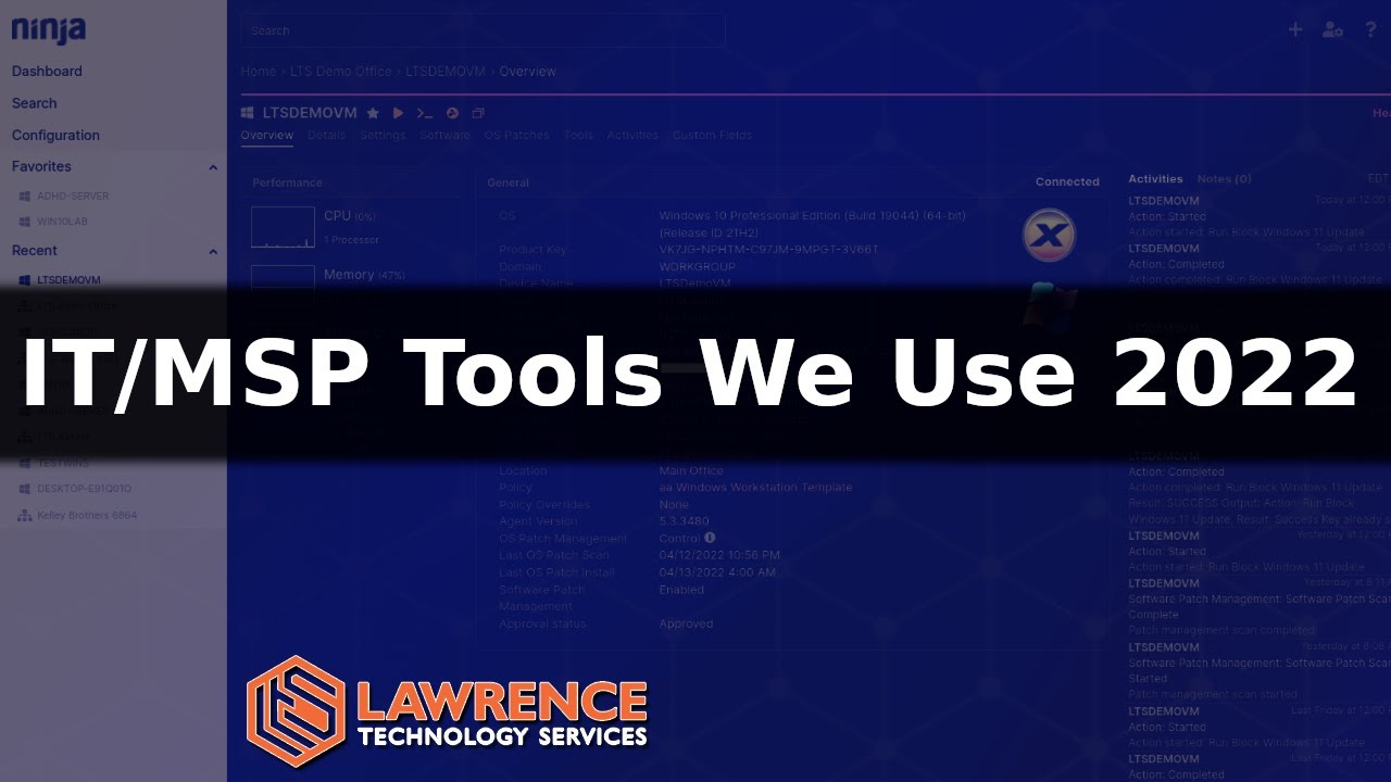NinjaOne RMM, Huntress, SentinelOne and other IT/MSP Business Tools We Use in April 2022
