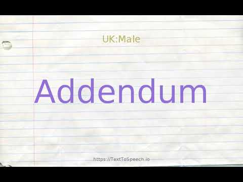 How to pronounce addendum