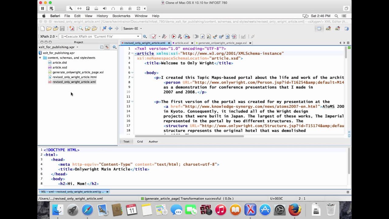 Demo:  XSLT for Publishing