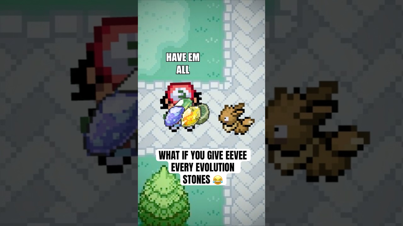 What if you give Eevee every evolution stones 😂 #pokemon #shorts