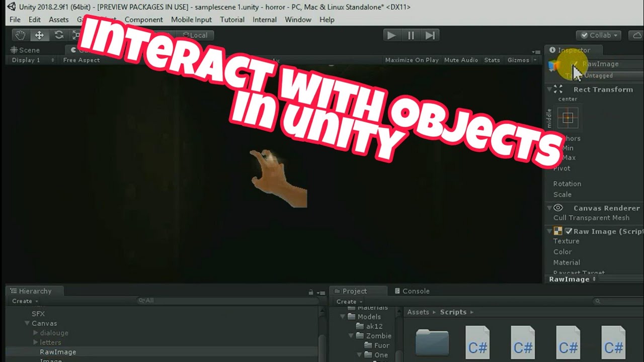 Interact with Objects | Unity3d Polymorphism in C Sharp