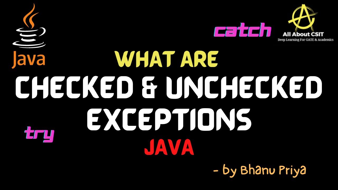 Checked and Unchecked Exceptions in Java| lec 68 | Java Tutorial| BhanuPriya