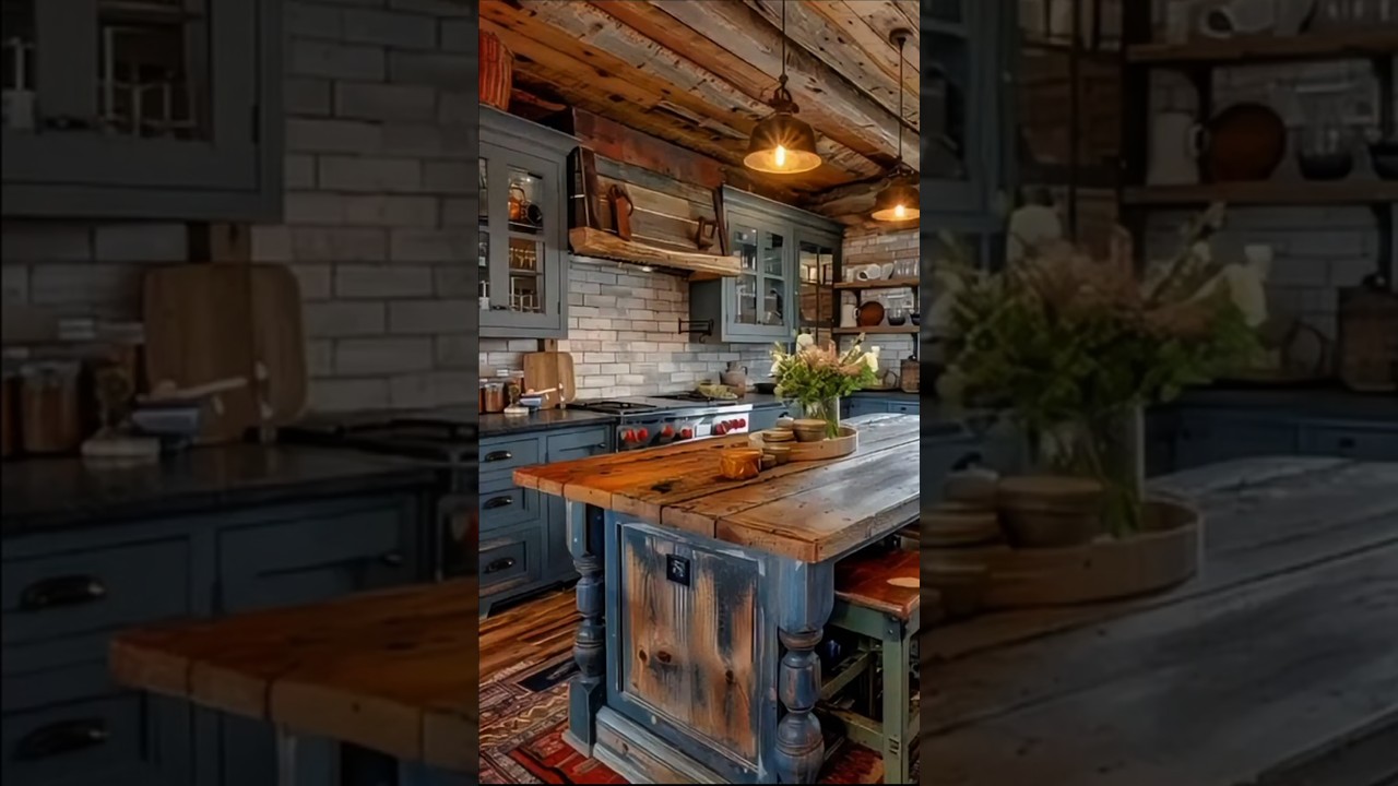 🔥 This Rustic Kitchen is Pure Warm Vibes! #RusticKitchen #FarmhouseStyle #CozyHome #InteriorDesign
