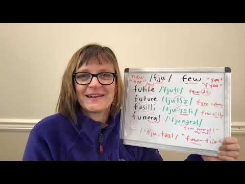 How to Pronounce Funeral, Few, Future, Futile, Fusilli and other words with "fu" as "fyoo" /fju/