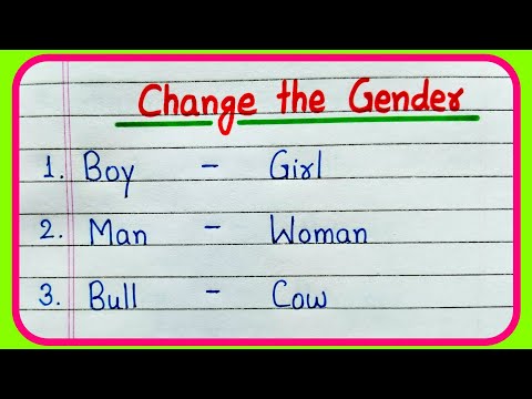 Change the gender in English Grammar | Masculine and Feminine Gender | 20 Gender Name