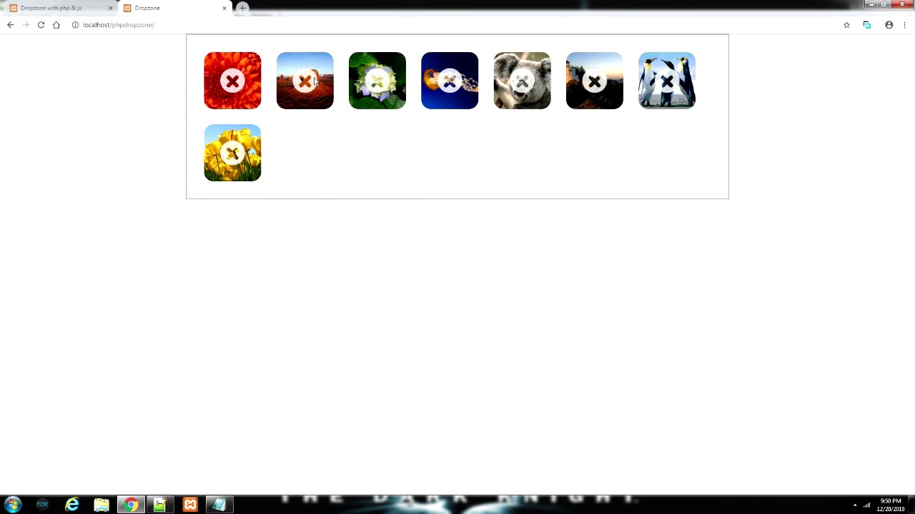 Create simple dropzone using php & jquery