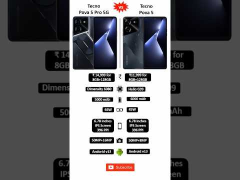 Tecno Pova 5 Pro 5G 🆚 Tecno Pova 5 detail comparison #tecnopova5pro #tecnopova5 #shortsfeed #shorts