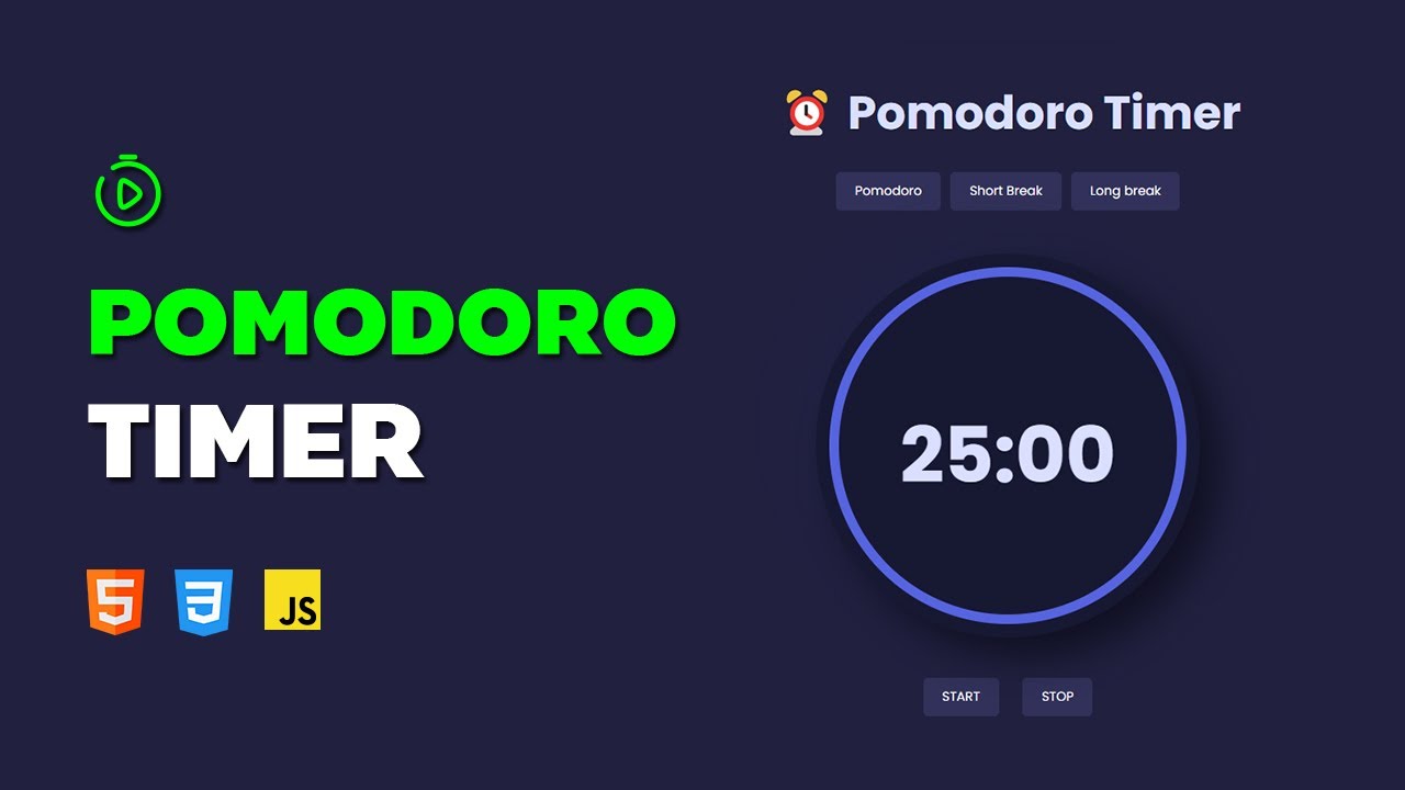 Create a Custom Pomodoro Timer with HTML, CSS and JavaScript