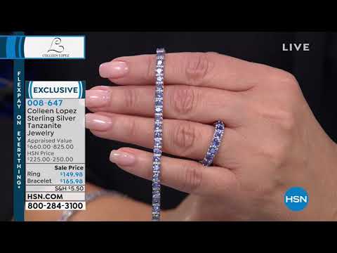 Colleen Lopez Tanzanite and White Zircon Tennis Bracelet