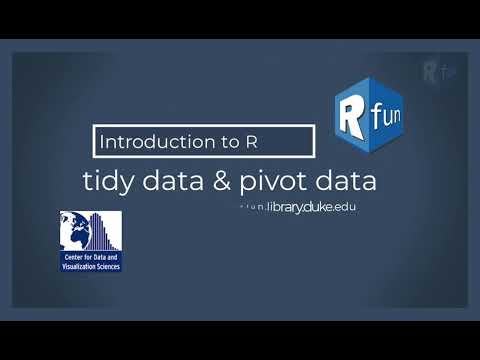 Tidy data & pivot data (part of the Rfun Introduction to R series)