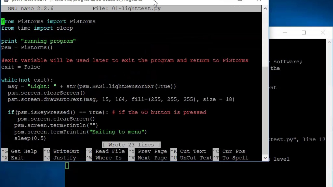 Finding Python Syntax Errors with PiStorms