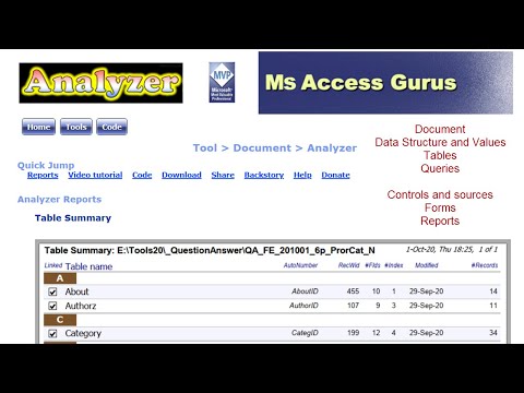Analyzer for Microsoft Access - free tool to see what's in your database
