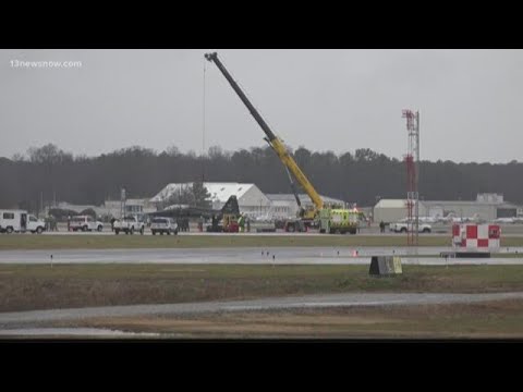 Airplane slides off runway at Newport News Williamsburg International Airport causing delays, cancel