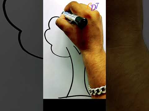 Simple Tree Drawing - Draw for Kids | #Kids #Drawing #Tree #Short #Viral #sketch #art