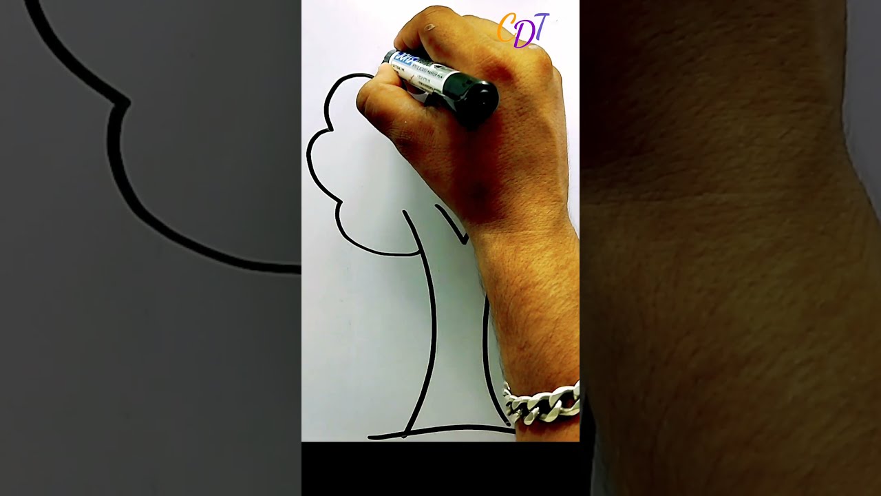 Simple Tree Drawing - Draw for Kids | #Kids #Drawing #Tree #Short #Viral #sketch #art