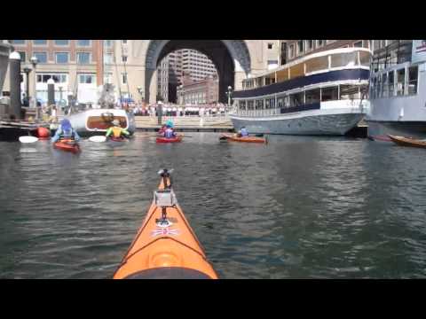 Welcoming the French frigate L'Hermione - kayaking Boston Harbor, Boston MA