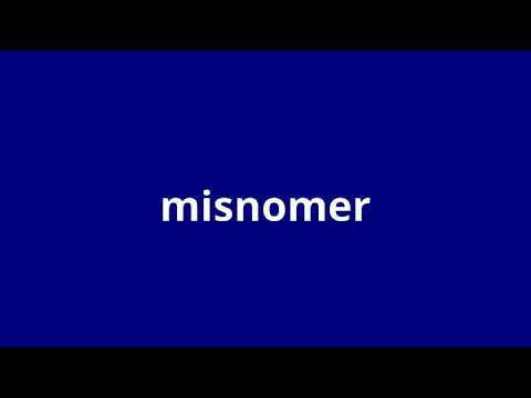 what is the meaning of misnomer