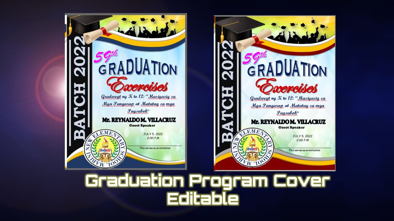 Graduation Ceremony  Program Cover editable