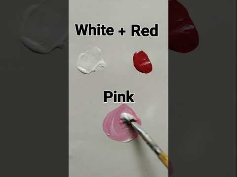 How to make Pink Colour 💖 #art #pink #colors #acrylic #colormixing