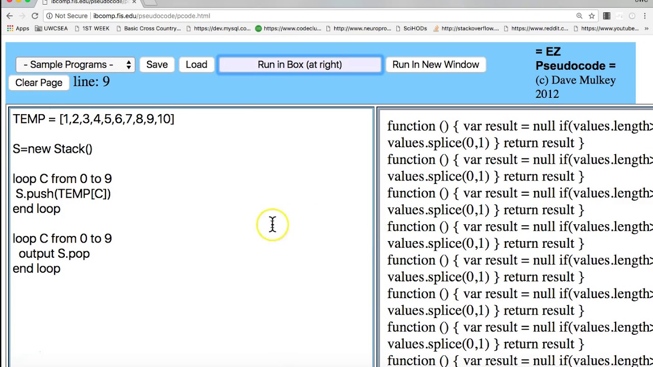 4  Reversing an array using a Stack