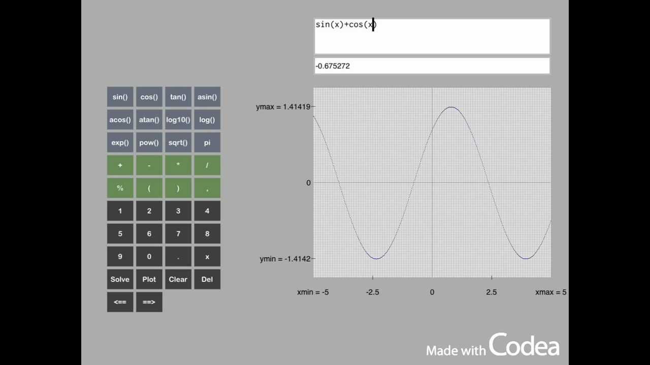 Codea - Basic MathStudio Demo