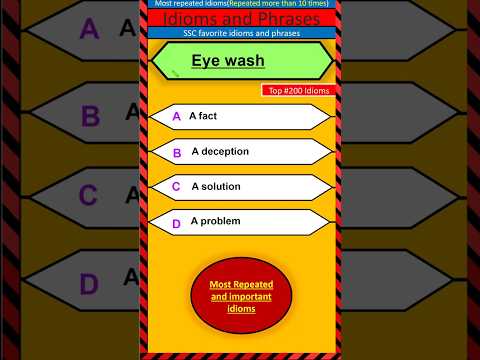 idioms and phrases | Eye wash #ssc favorite #idiomsandphrases