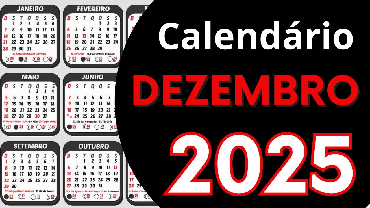 Calendário DEZEMBRO 2025 📆 Datas Importantes | Fases da Lua | Feriados