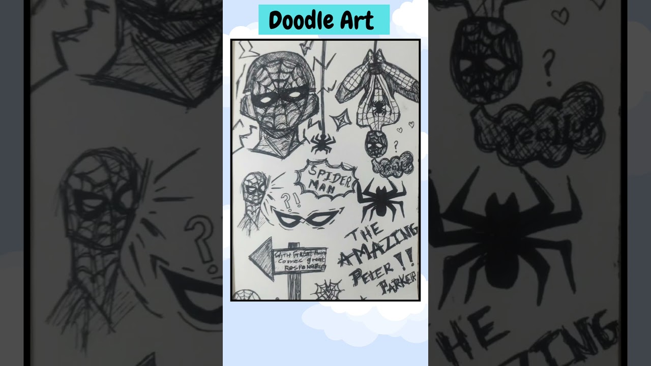 Spider man doodles #shorts #creativeart #doodling #art #doodleart #aesthetic #sketching #spiderman