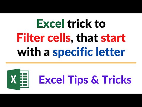 Filter all values that start with a specific letter in Excel